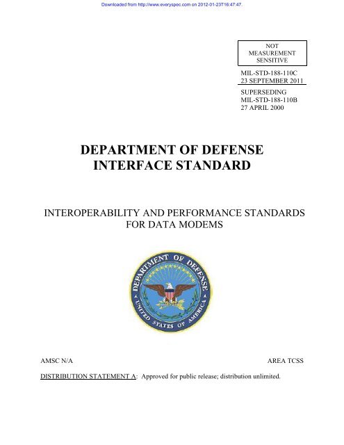 DEPARTMENT OF DEFENSE INTERFACE STANDARD