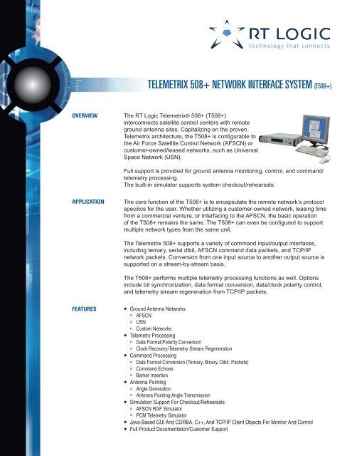 telemetrix 508+ network interface system (t508+) - RT Logic