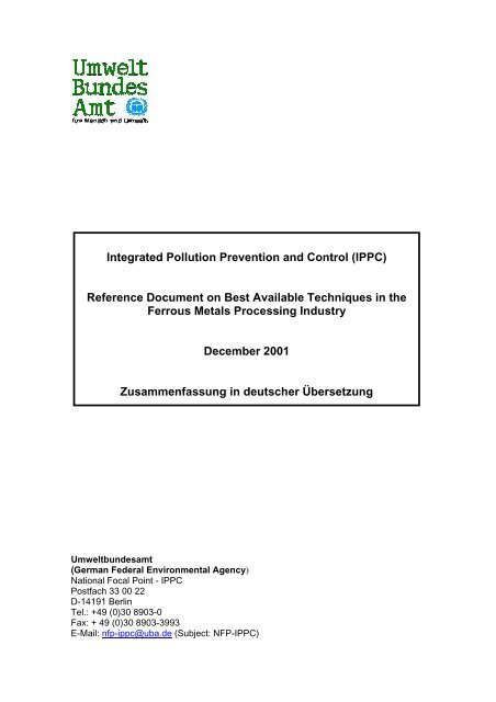 Integrated Pollution Prevention and Control (IPPC) - Beste ...