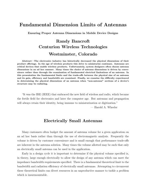 Fundamental Dimension Limits of Antennas