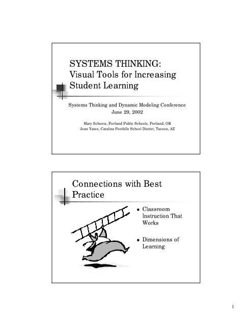 SYSTEMS THINKING: Visual Tools for Increasing Student Learning ...