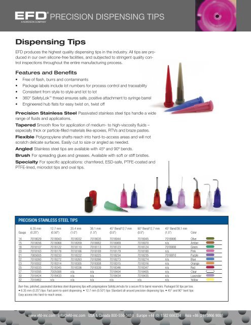EFD Precision Dispensing Tips
