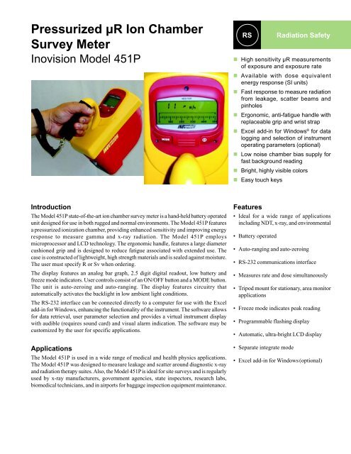 Specifications Radiation