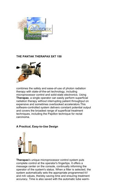 THE PANTAK THERAPAX SXT 150 - Elimpex Medizintechnik