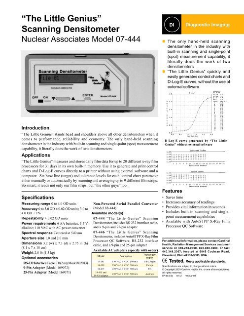 â The Little Geniusâ Scanning Densitometer - Elimpex