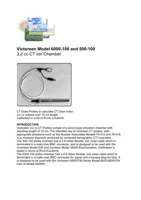 Victoreen Model 6000-100 and 500-100 3.2 cc CT Ion ... - Elimpex