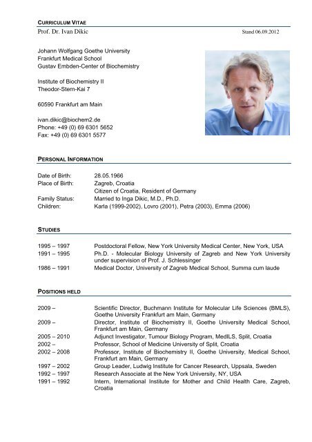 Prof. Dr. Ivan Dikic - BMLS