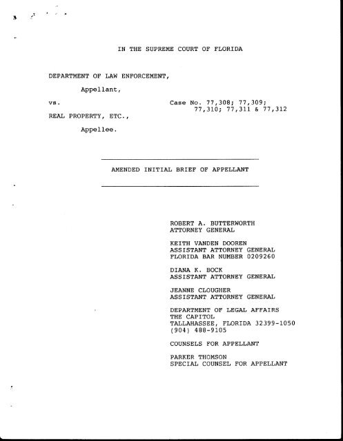 Amended Initial Brief of Appellant - Florida State University College ...