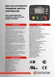 DKG-707 MULTI GENSET PARALLELLING UNIT WITH ... - Datakom