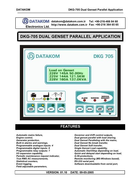 dkg-705 dual genset parallel application features - Wiap