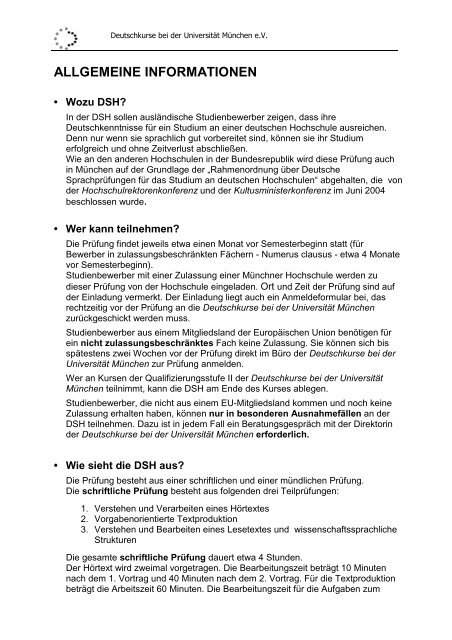 DkfA München – “Wie sieht die DSH aus?” - Deutsch lernen in ...