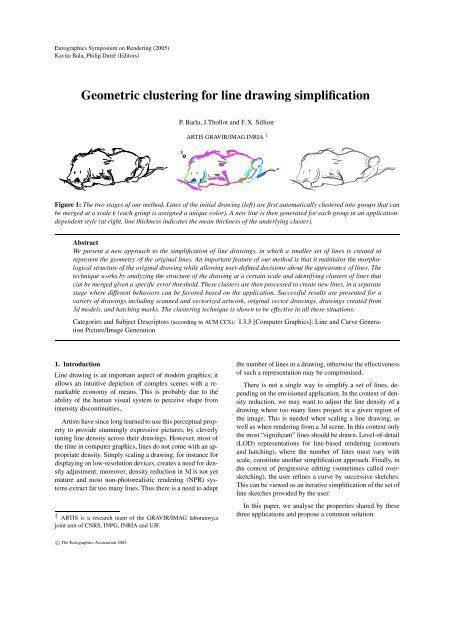 Geometric clustering for line drawing simplification - HAL