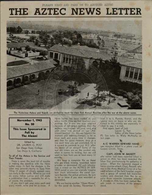 THE AZTEC NEWS LETTER