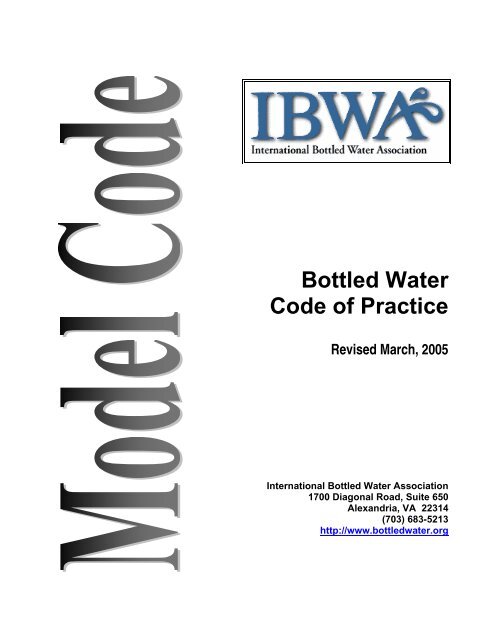 Bottled Water Code of Practice - International Bottled Water ...