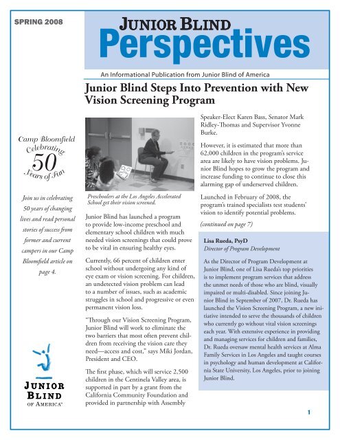Junior Blind Steps Into Prevention with New Vision Screening Program