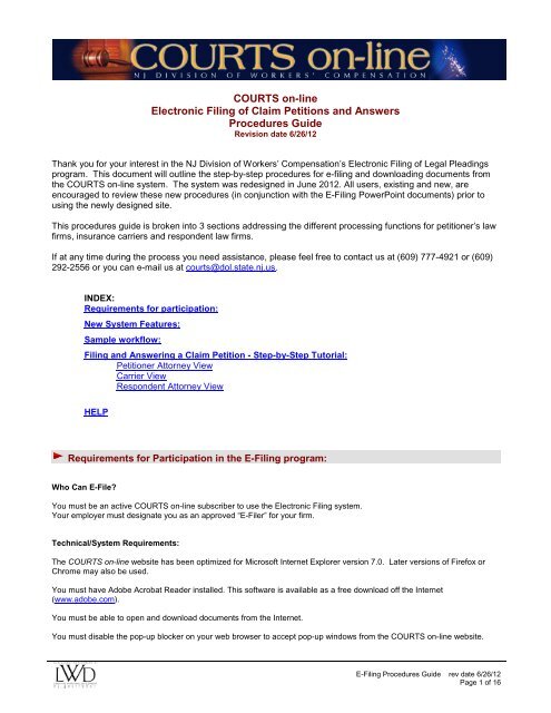 Electronic Filing Tutorial