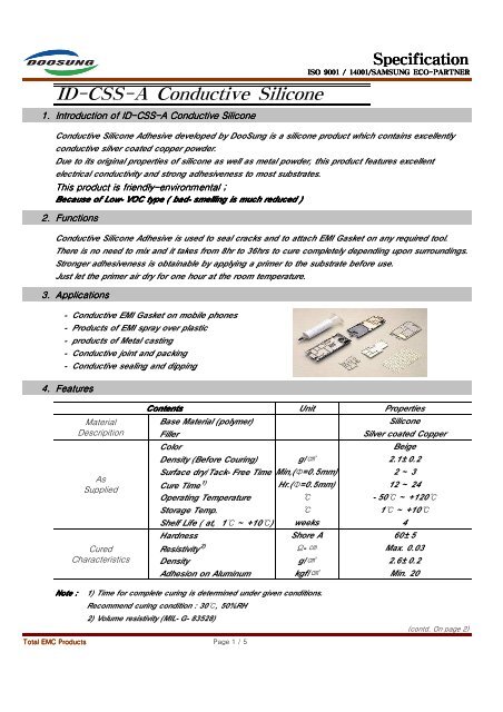 ID-CSS-A Conductive Silicone