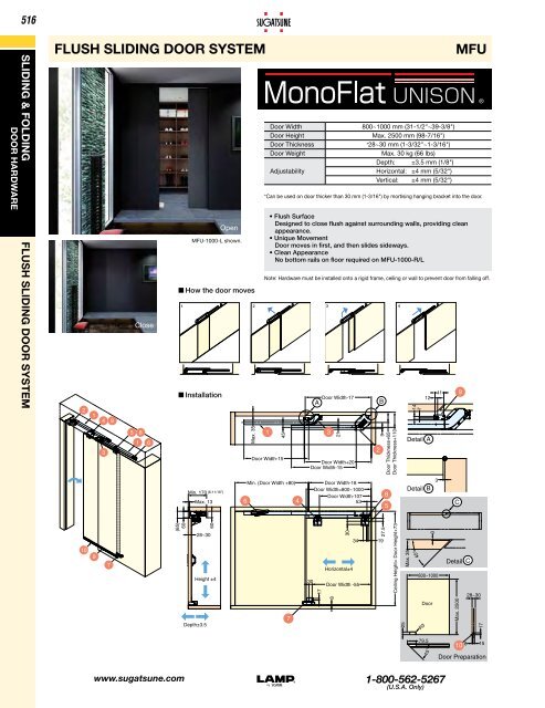 FLUSH SLIDING DOOR SYSTEM MFU