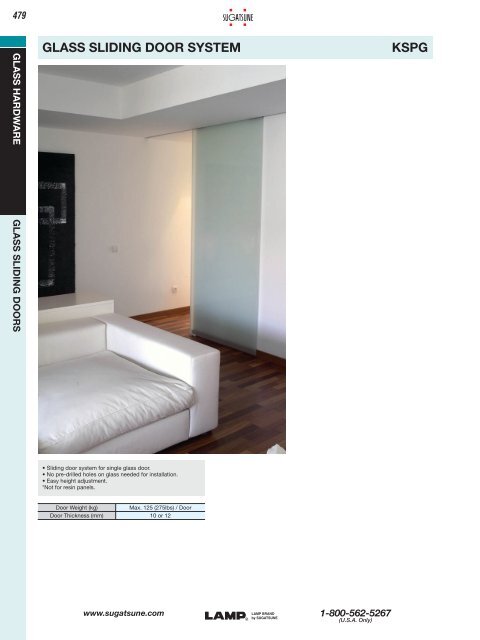 GLASS SLIDING DOOR SYSTEM KSPG - Sugatsune