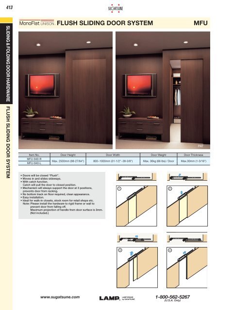 FLUSH SLIDING DOOR SYSTEM MFU - Sugatsune
