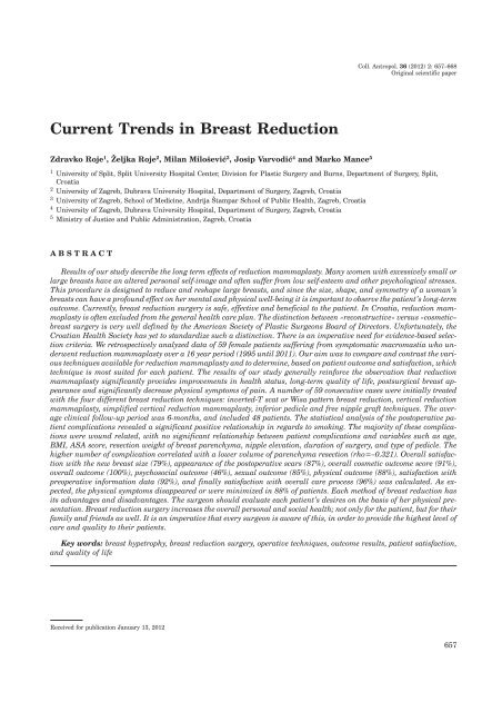 Current Trends In Breast Reduction