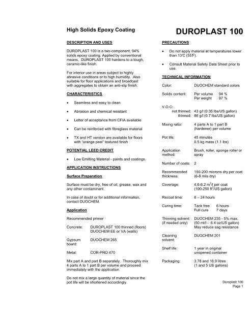 Duroplast 100 En 1111