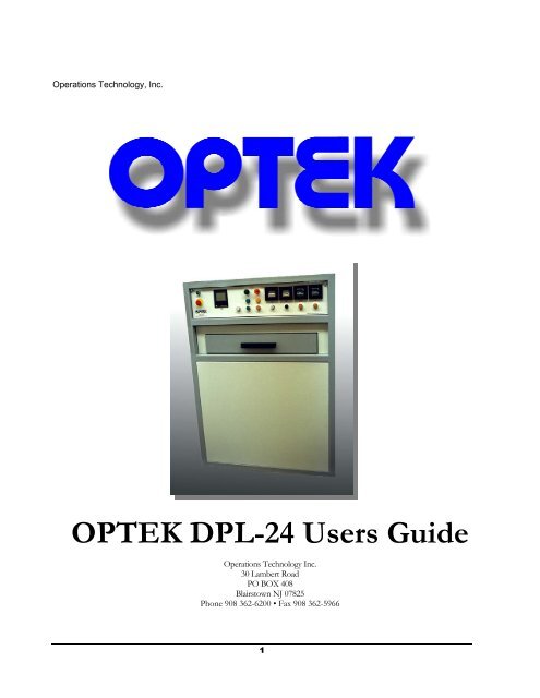 DPL-24 Manual - OPTEK