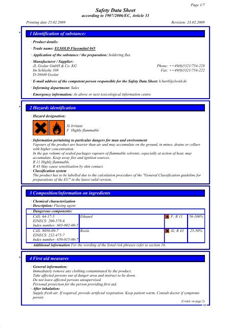 Safety Data Sheet - elsold.de