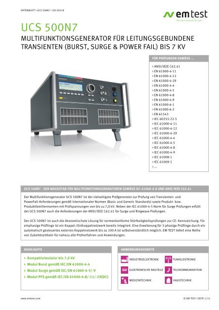 Datenblatt UCS 500N7 - EM Test