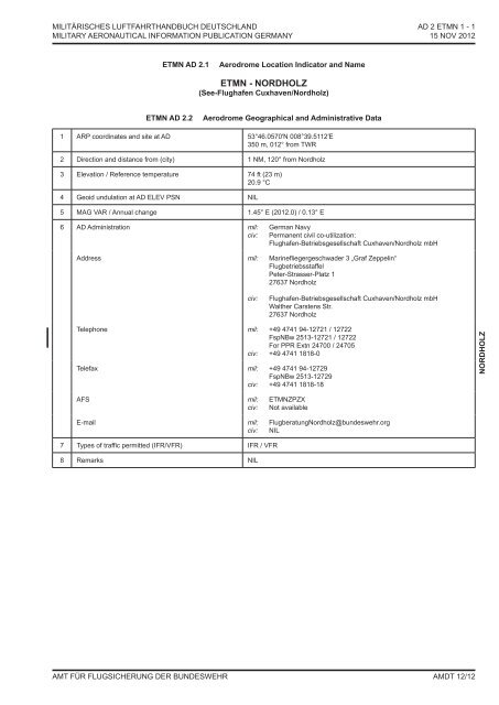 ETMN - NORDHOLZ - Mil-AIP