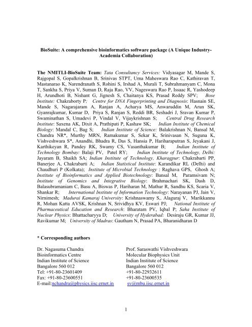 BIO-SUITE: A comprehensive bioinformatics software package