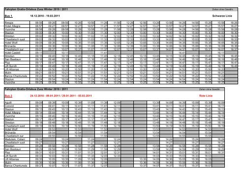 Fahrplan_Ortsbus 2010 mit Madulain - Engadin St. Moritz