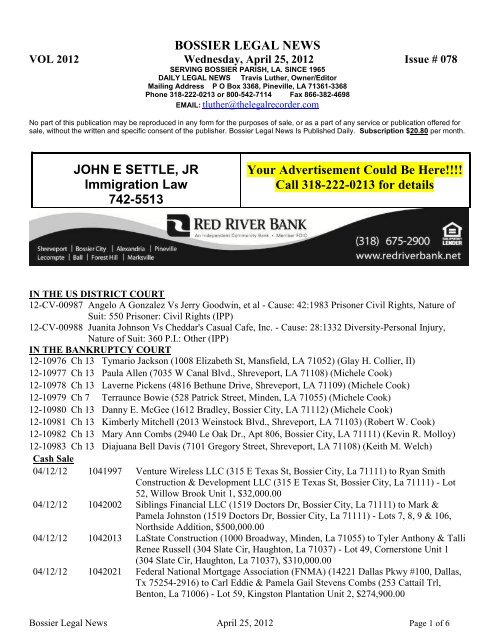 JOHN E SETTLE, JR Immigration Law 742-5513 Your ...
