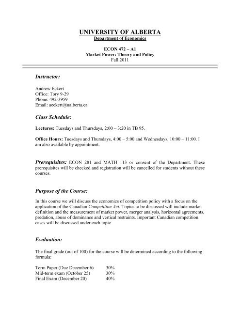 01 Course Outline - University of Alberta