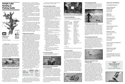 Carlyle Lake Hunting & Fishing Guide (PDF, 17mb - Play and Stay ...