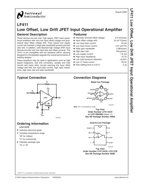 LF411 411 Low Offset JFET Input Operational Amplifier, 60% OFF LF411 411 Low Offset JFET Input Operational Amplifier, 60% OFF