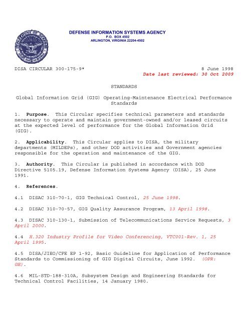 disac 300-175-9 - Defense Information Systems Agency