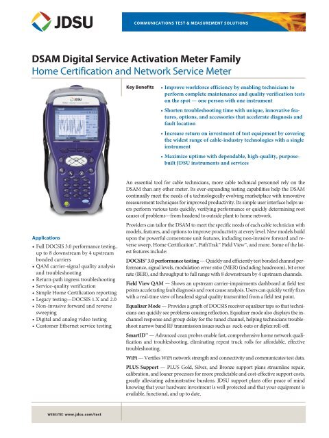 DSAM Digital Service Activation Meter Family Home ... - JDSU