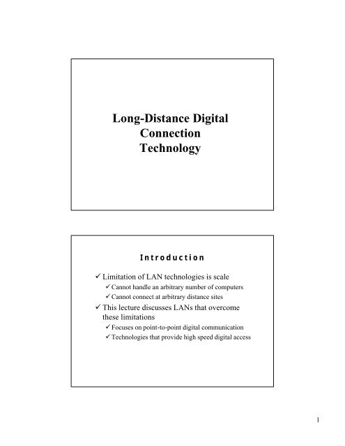 Long-Distance Digital Connection Technology