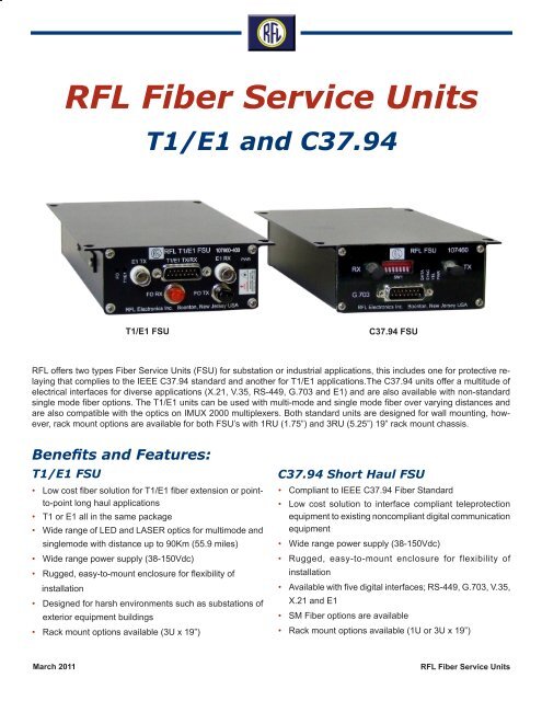 RFL Fiber Service Units