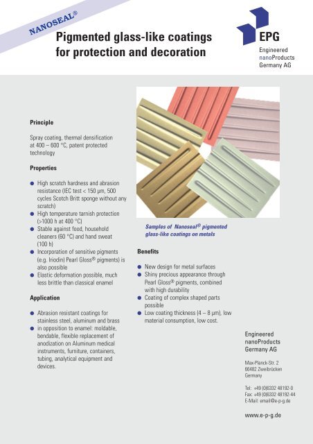 EPG - Engineered nanoProducts Germany