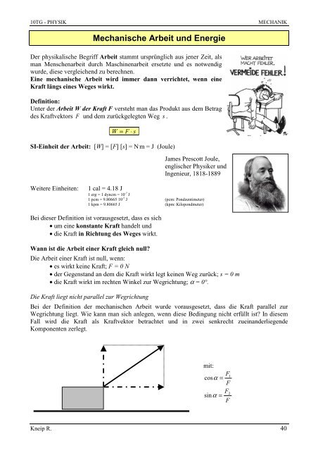 Mechanische Arbeit und Energie