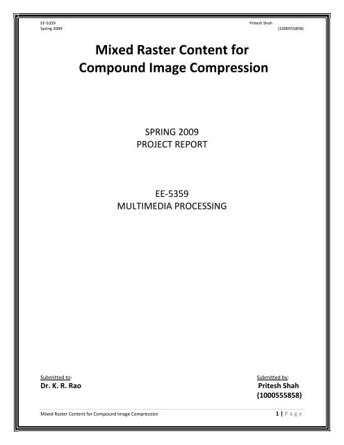Mixed Raster Content for Compound Image Compression
