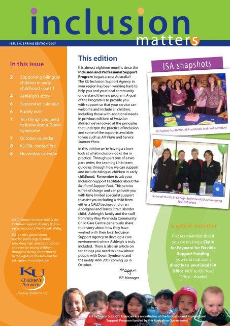 Inclusion Matters Issue4 - KU Children's Services