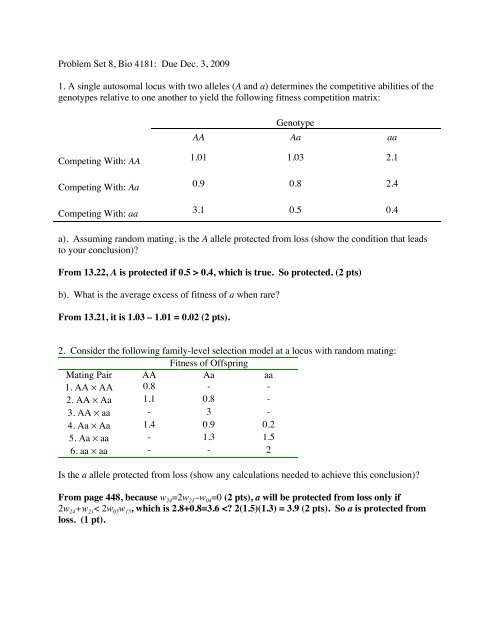 problem set 8 2009 key