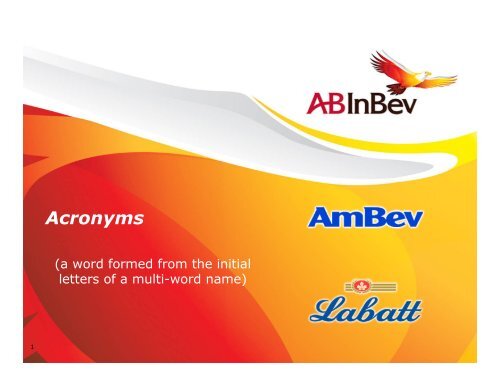Acronyms - Ab-Inbev