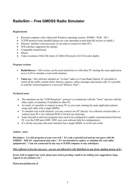 RadioSim – The GMDSS D Class radio simulator