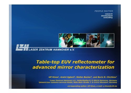 Table-top EUV reflectometer for advanced mirror ... - Sematech