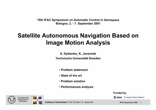 Satellite Autonomous Navigation Based on Image Motion Analysis