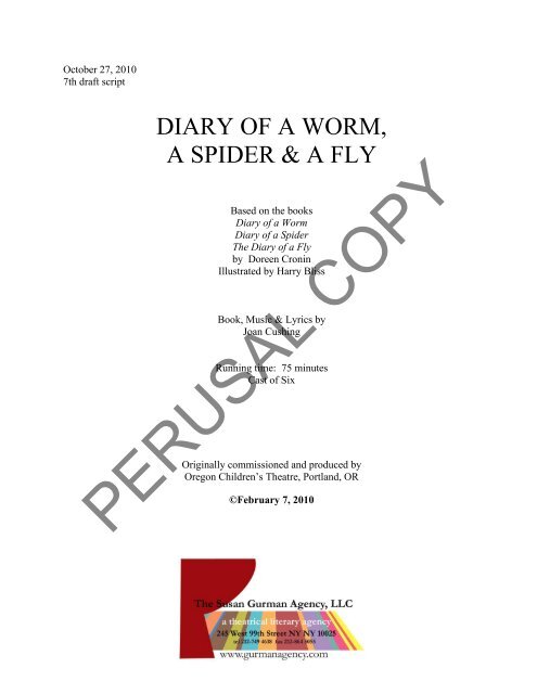 DIARY OF A WORM, A SPIDER & A FLY - triketheatre - home